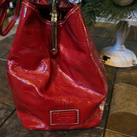 Coach | Bags | Nwot Coach Gorgeous Red Patent Leather Bag | Poshmark